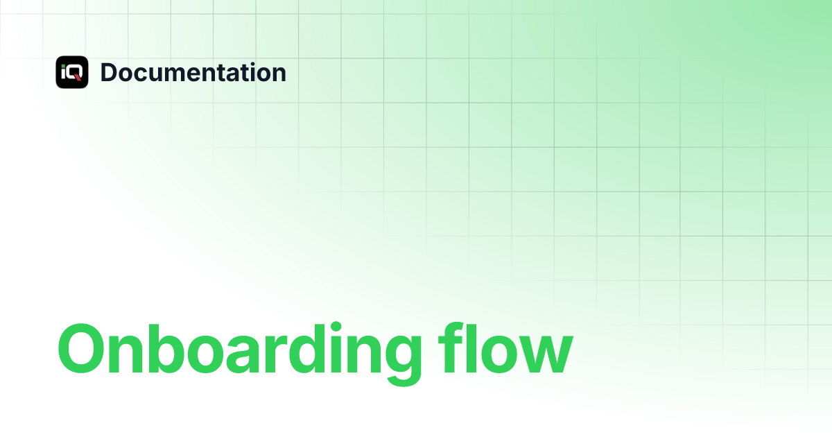 Onboarding flow | Documentation